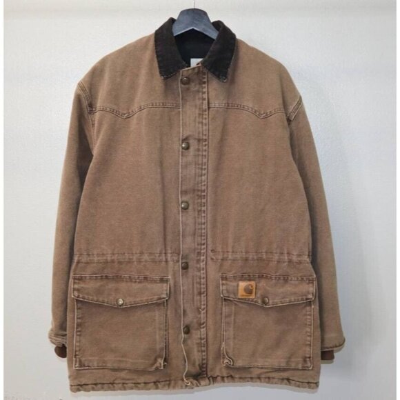 Carhartt | Jackets & Coats | Vtg 9s Carhartt Jacket Chore Coat Barn Blanket Lined C52 Cht ...
